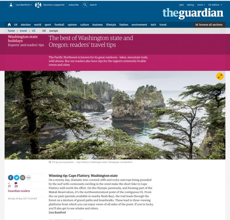 A winning Guardian travel tip for Washington state